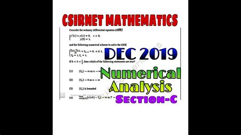 Csir Net Mathematics Dec 2019 Numerical Analysis Sec C Csir