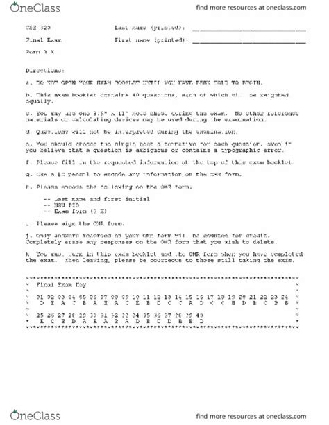 CSE Final CSE Final Exam OneClass