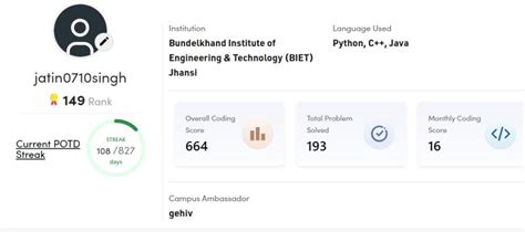 Jatin Singh On Linkedin Geeksforgeeks Problemsolving