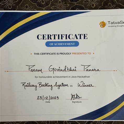 Param Panara On Linkedin Event Java Hackathon Winner Achievements Certificate Hackathon