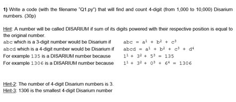 Solved 1 Write A Code With The Filename Q1py That Will