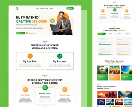 Portfolio Landing Page Ui Design Ux Behance