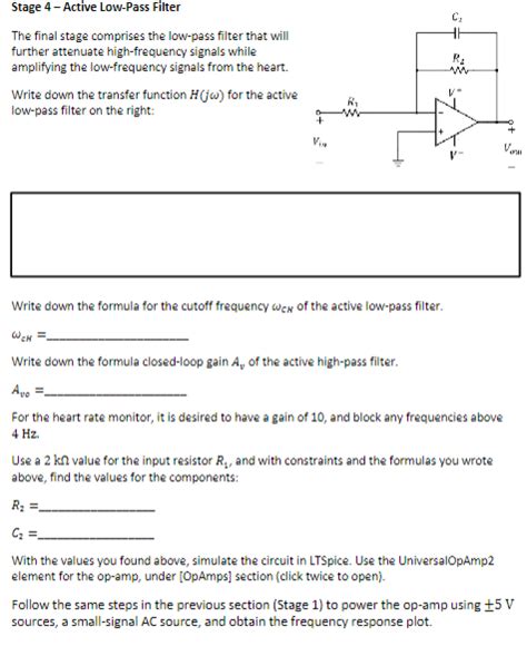 Stage Active Low Pass FilterThe Final Stage Chegg Com