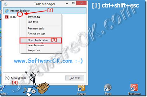 How To Open In Windows 8110 The Program Path Through The Task Manager