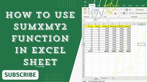 How To Use Sumxmy Function In Excel Sheet YouTube