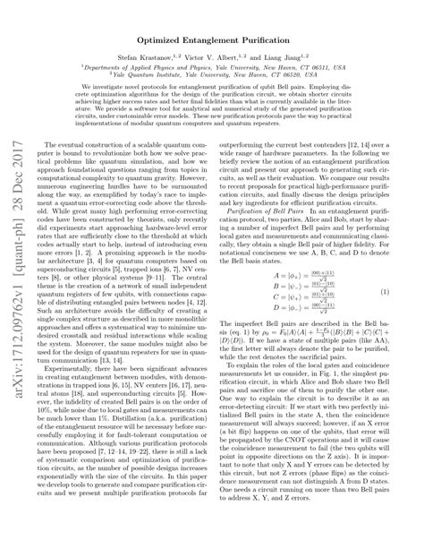 Pdf Optimized Entanglement Purification