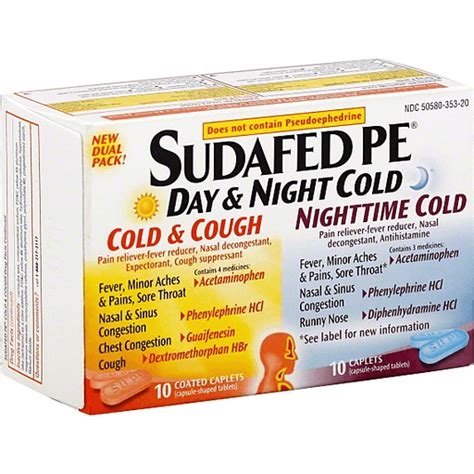 Sudafed Pe Nasal Decongestant Day And Night Cold Tablets Health And Personal Care Superlo Foods