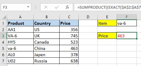 How To Vlookup Value Case Sensitive Or Insensitive In Excel