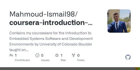 github mahmoud ismail98 coursera introduction embedded systems software and development