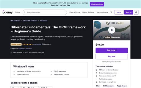 Avis Formations Hibernate Fundamentals The Orm Framework Beginner
