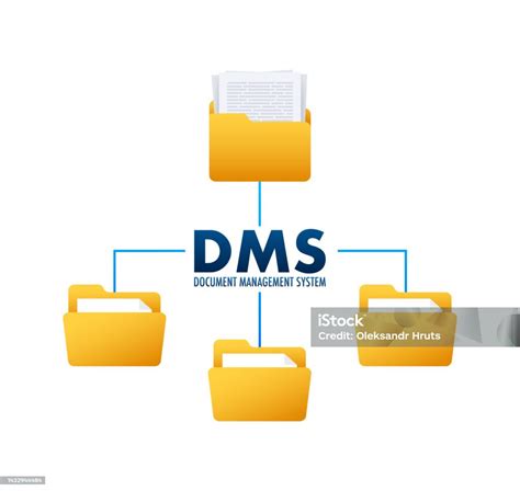 Sistem Manajemen Dokumen Dms Bisnis Digital Ikon Penyimpanan Cloud Data Digital Ilustrasi Stok