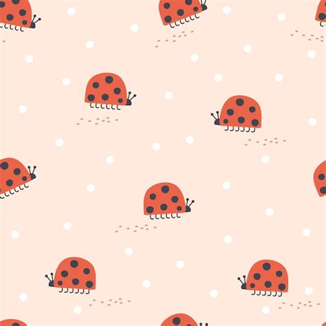 Premium Vector Ladybug Seamless Pattern Vector