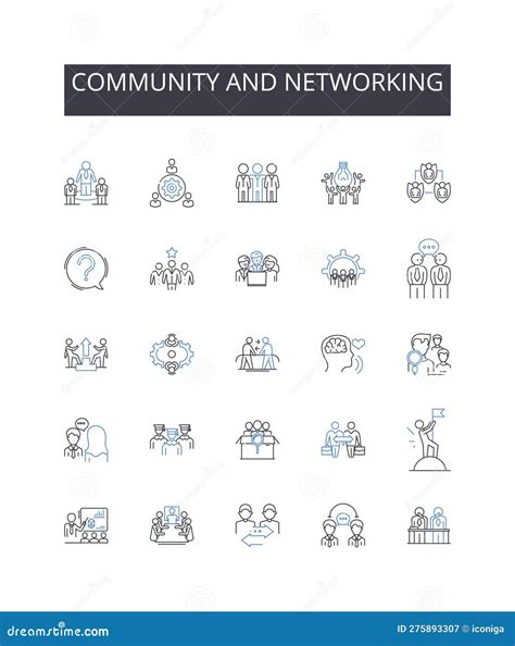 Community And Networking Line Icons Collection Ecosystem Diversity