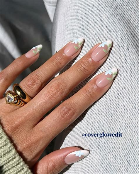 Floral French Tips By Overglowedit Spring Trends 2023 Spring Nail