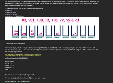 Solved You Will Be Implementing A Radix Sort Algorithm That
