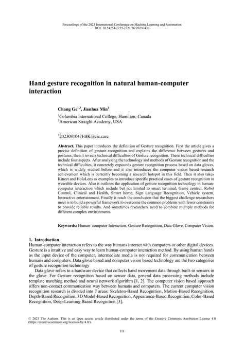 Pdf Hand Gesture Recognition In Natural Human Computer Interaction