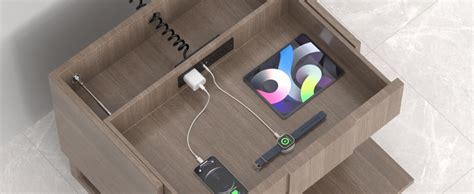 Furniture Drawer Outlet Recessed Power Strip With 3 Pd
