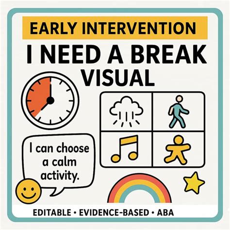 I Need A Break Visual By Inside Out Autism Tpt