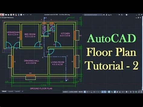 Autocad 2d Basics Tutorial To Draw Floor Plan With Interior Easy And