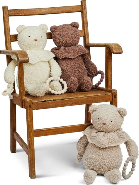 Smallstuff Aktivitetsbamse Med Bidering Uld Bouclè Natur Se