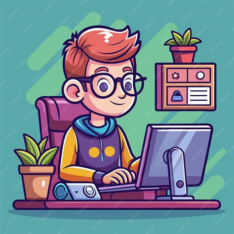 Programmer Cartoon Character Debugging Vector Premium Ai Generated Vector
