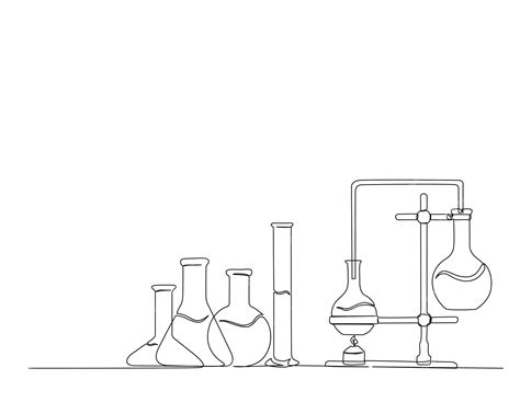 Premium Vector Continuous One Line Drawing Of Laboratory Test Tube