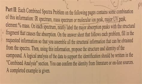 Solved Each Combined Spectra Problem On The Following Pages Chegg Com