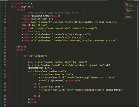 Catatan Kita Membuat Crud Menggunakan Bootstrap