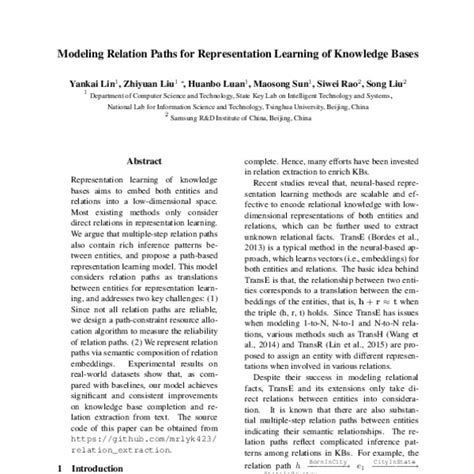 Modeling Relation Paths For Representation Learning Of Knowledge Bases