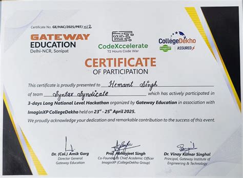 Hackathon Codexccelerate Greenconnect Innovation Teamwork Hemant Singh Kanwal