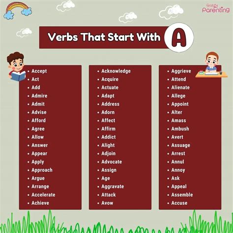 Verbs That Start With A In English With Meanings And Examples