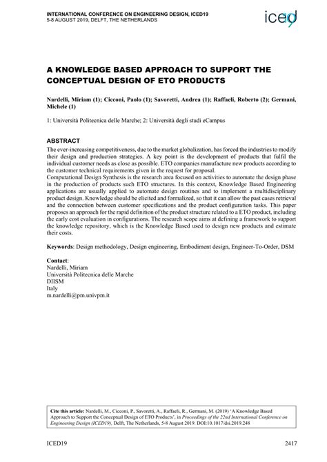 pdf a knowledge based approach to support the conceptual design of