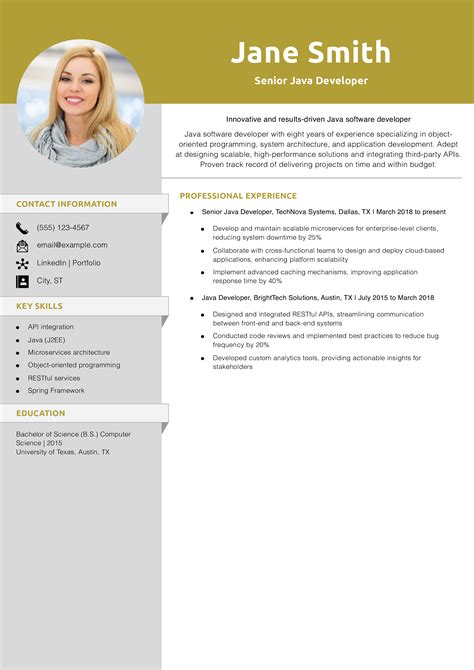 Java Developer Resume Examples And Templates For 2025