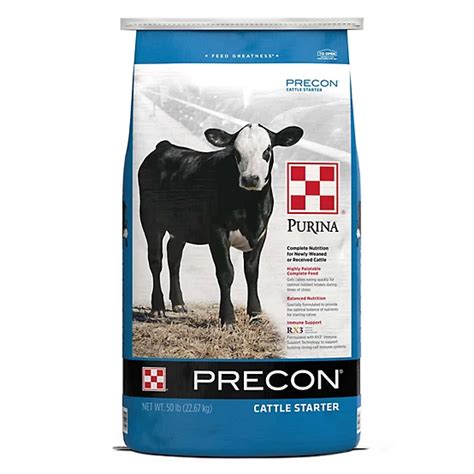 Purina Precon Complete Starter Cattle Feed With Rx3 50 Lb Bag At