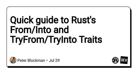 Quick Guide To Rusts Frominto And Tryfromtryinto Traits Rdevto