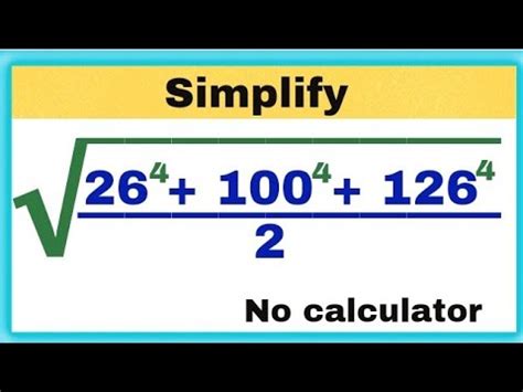 A Nice Square Root Question How To Simplify Roots No Calculators Allowed YouTube