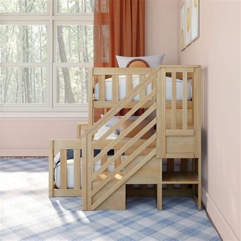 Max And Lily Twin Over Full Low Bunk With Staircase On Sale Overstock