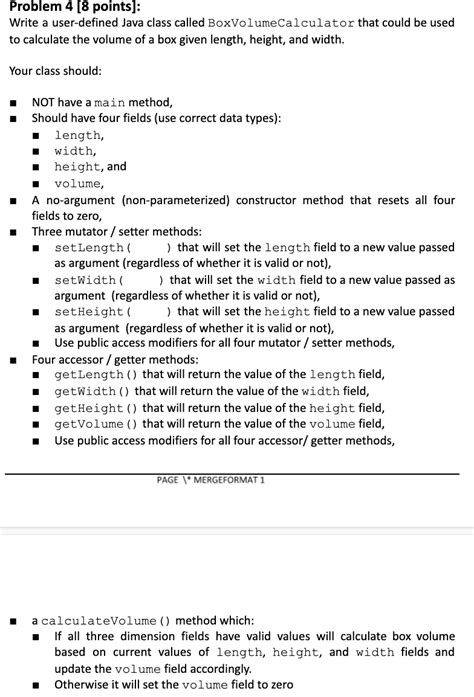 Solved Problem 4 8 Points Write A User Defined Java Class