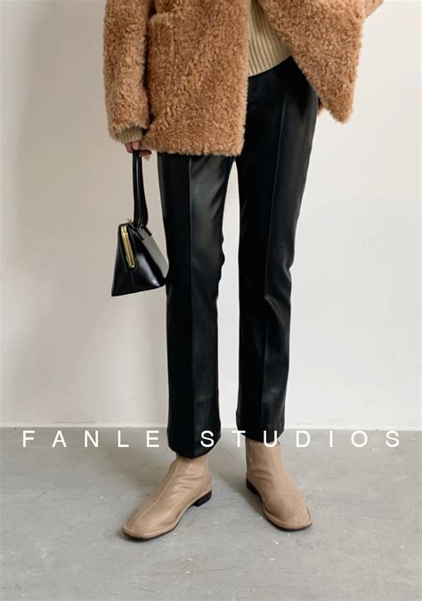 Женские брюки из искусственной кожи на осень и зиму элегантные офисные повседневные свободные