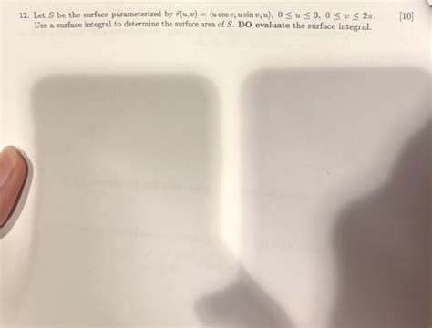 solved 12 let s be the surface parameterized by r u v