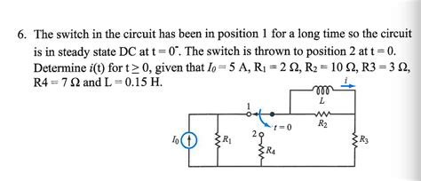 Solved The Switch In The Circuit Has Been In Position Chegg Com