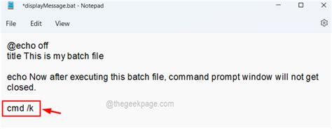 How To Stop Command Prompt From Closing After Executing A Batch File In Windows