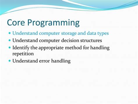 11 Core Programming Understand Computer Storage And Data Types Ppt