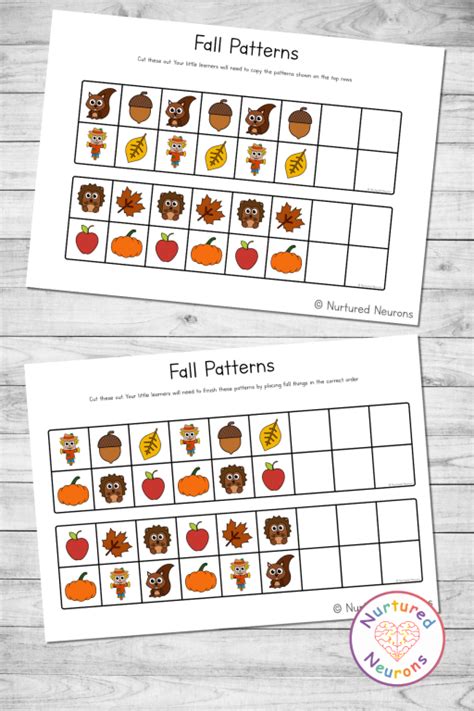 Fall Pattern Worksheets Fall Cut And Paste Activity Mamas Learning