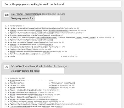 Php Laravel 52 Try Catch Not Working Stack Overflow