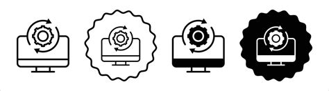 Computer System Update Icon Set Collection Computer System Update