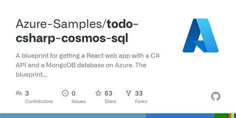 Github Azure Samplestodo Csharp Cosmos Sql A Blueprint For Getting A React Web App With A C