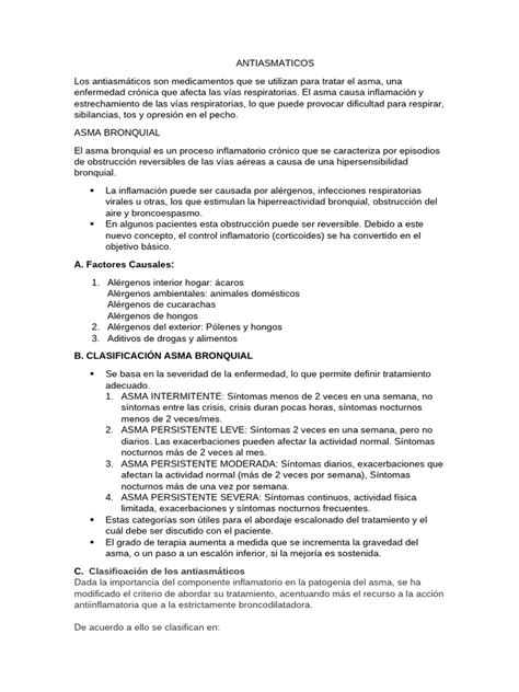 Antiasmaticos Pdf Asma Medicina Clinica