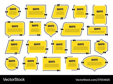 Set Yellow Isolated Quote Frames Speech Royalty Free Vector