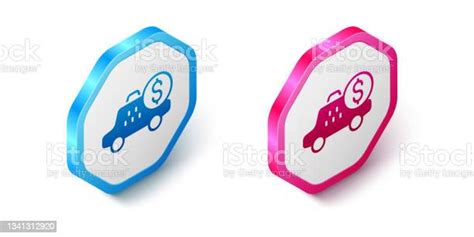 흰색 배경에 격리 된 등색 택시 미터 장치 아이콘 택시 차의 승객 요금에 대한 측정 어플라이언스 육각 버튼 벡터 3차원 형태에 대한 스톡 벡터 아트 및 기타 이미지 Istock